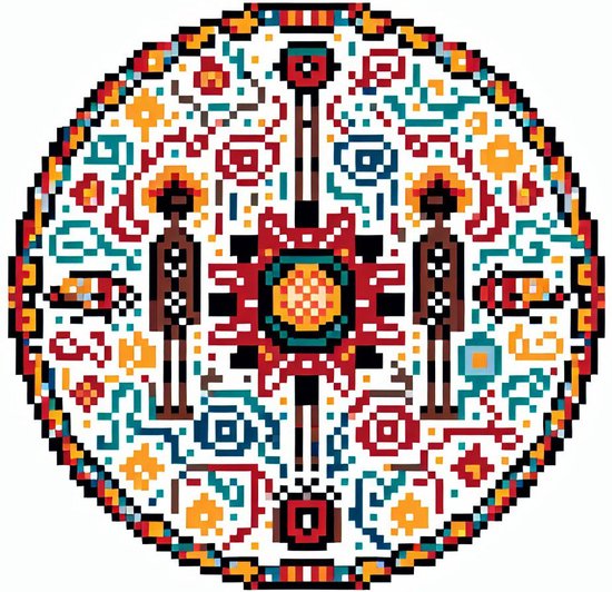 Pixel art aboriginal schilderij | Indigenous inspired digital ...
