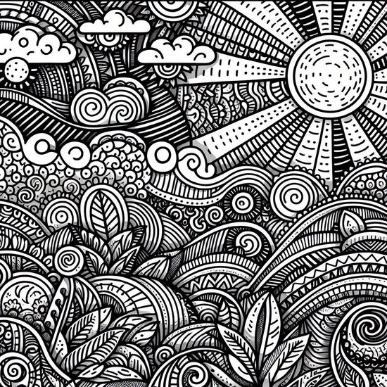 Doodle relief schilderij | Intricate Embossed Doodles: A Masterpiece of ...