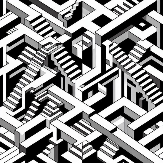 Doodle escher schilderij | Magische labyrinten en speelse patronen in ...