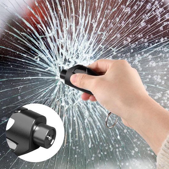 Emergency Keychain Car Safety Hammer Black Seat Belt Cutter Glass ...