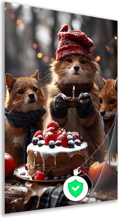 Vos poster - Dier poster - Wanddecoratie Taart - Wanddecoratie modern - Posters... | bol