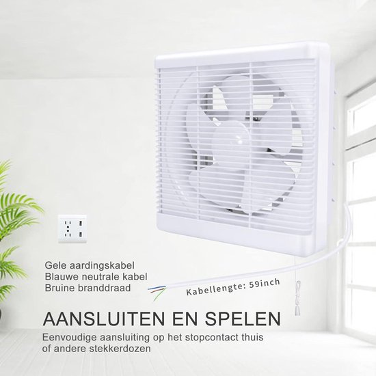 Drain fan 800 m³/h Ø 250 mm 2 directions reversible strong airflow wall ...