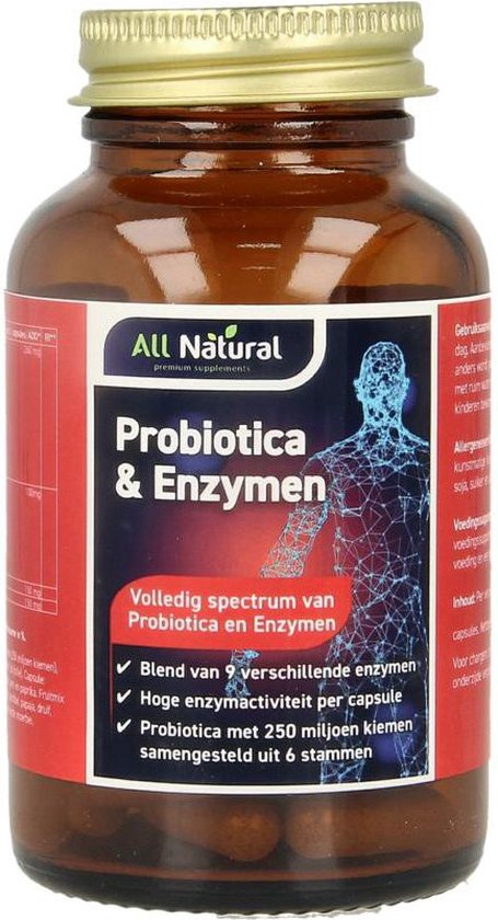 All Natural Probiotica en Enzymen 60 vcaps | bol