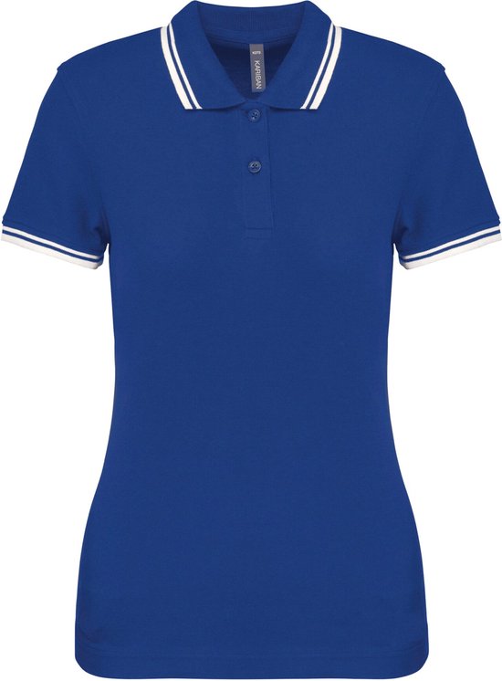 Kariban Gestreepte damespolo korte mouwen K273 - Royal Blue / White - XL | bol