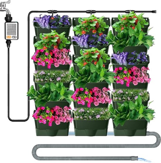 Verticale Tuin met Watersysteem - Verticale Moestuin - 18 Bakken - 100 ...