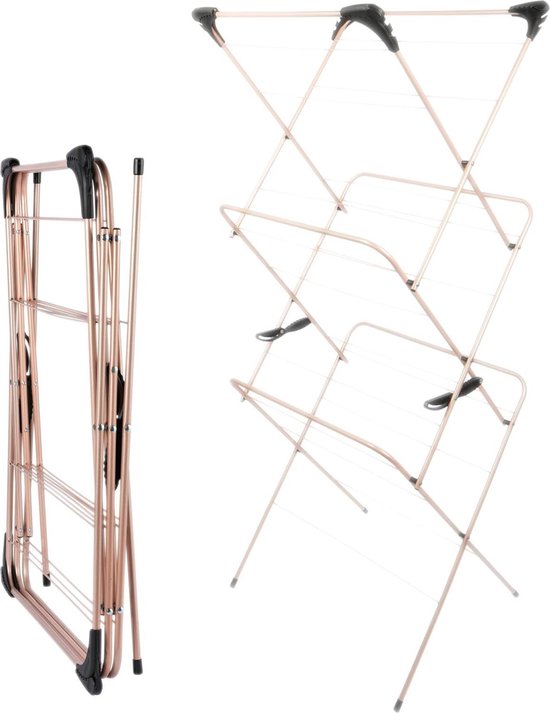 3-Tier Large Clothes Horse Drying Rack - Foldable Collapsible Laundry Dryer With 28... | bol