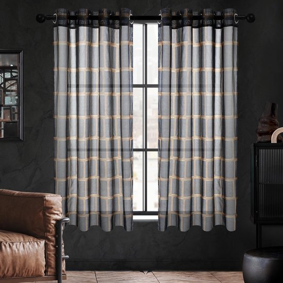 gordijnen met ringen transparant gordijn met ogen Timmore-designpatroon ...