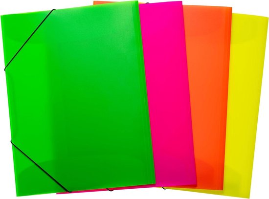 Verzamelmappen A3 doorschijnend neonassortiment 12 stuks ...