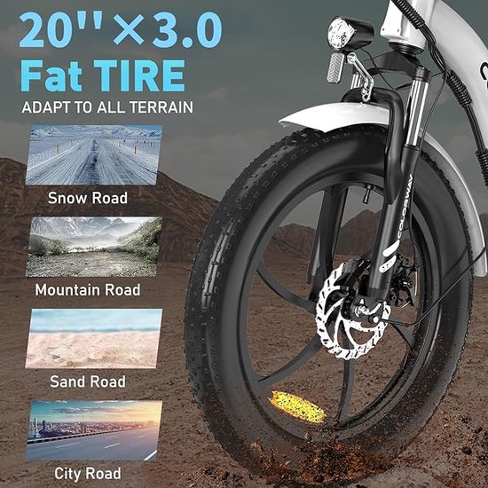 Colorway BK6s Elektrische Fiets | Opvouwbare E-bike | 20 Inch Fatbike ...