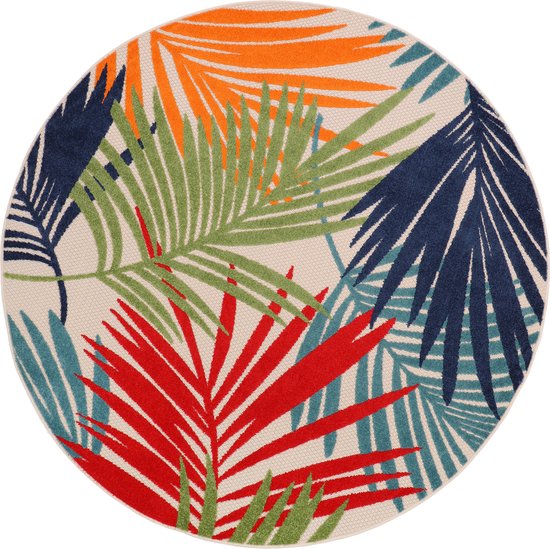 Tapiso Patio Rond Vloerkleed Balkon Terras Tuin Groen Rood Blauw ...