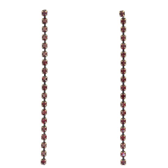 Behave - Oorbellen - Strass Oorhangers - Donker Rode Steentjes - 5.5 cm ...