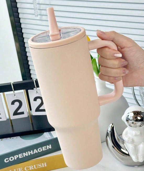 S&E Lekvrije Roestvrijstalen Reismok met Rietje – Thermosfles - Houdt ...