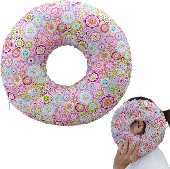 Piercing kussen 23 x 23 x 5 cm - donutkussen met gat - slaapkussen voor oorpijn -... | bol