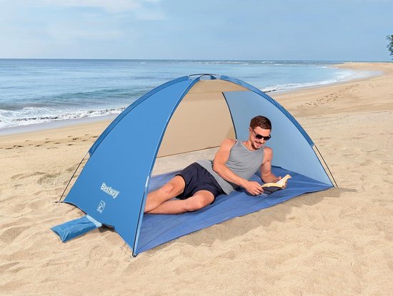Strandtent 200 x 120 x 95 cm Blauw - Ruime Strand Shelter met UV ...