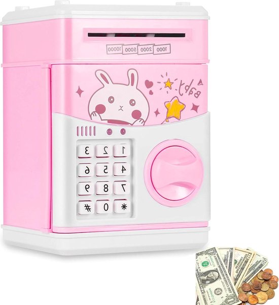 Mini ATM Elektronische Spaarpot met Wachtwoord - Roze - Speelgoed voor ...