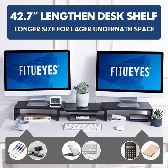 Monitorstandaard Hout - Draaibare PC Laptop Verhoger - Verstelbaar en ...