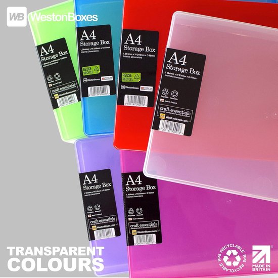 Plastic Opbergdozen A4 met Deksel voor Kunstenaarsbenodigdheden - 36 ...