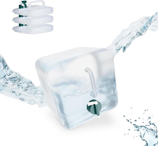 Opvouwbare waterzak set van 4 - 5 liter, platte waterzak met kraan, BPA ...