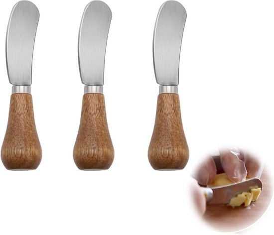 Staand botermes Kleine boterschraper met houten handvat Klein kaasmes ...