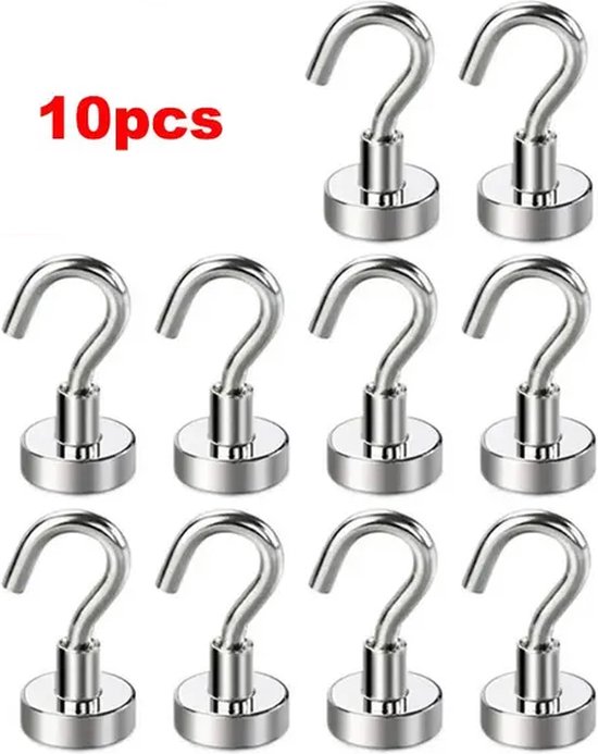 TLVX 10 stuks Haak magneet 12mm x 32mm / Erg sterk / 3.5 KG trekkracht ...