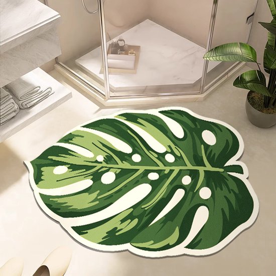 Luxe Monstera Blad Antislip Vloermat - Groene Siliconen Super ...