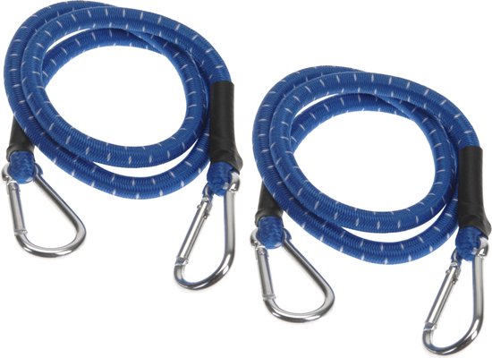 FX Tools Bagage spin/spanelastiek voor fiets/auto - 2x - blauw - 80 cm ...