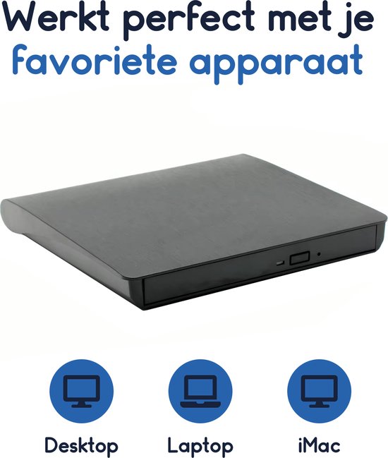Ibley USB 3.0 DVD/CD Speler & Brander - Compact en Draagbaar - Plug ...