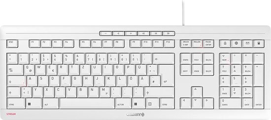 CHERRY STREAM toetsenbord USB QWERTZ Duits Wit | bol