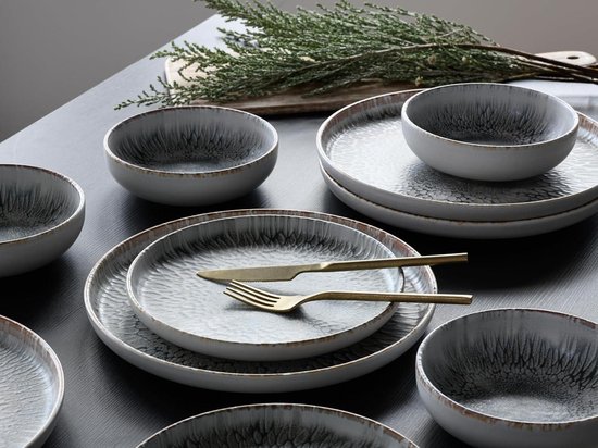 Serviesset 12 persoons - Uno Volcano aardewerk - vaatwasser- en ...