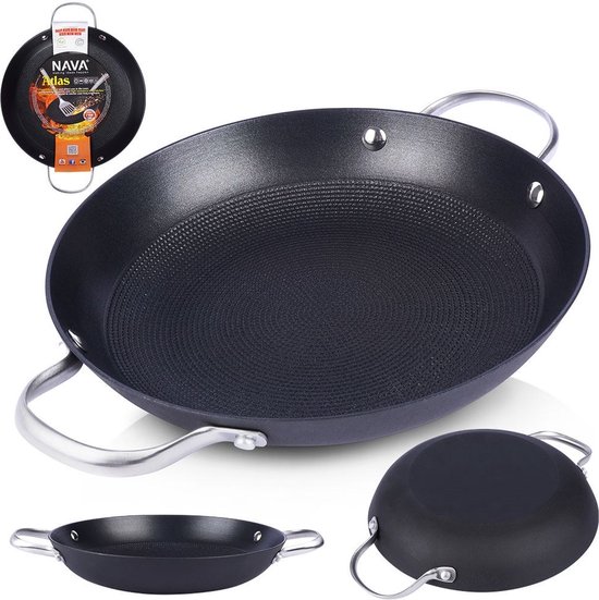 Koekenpan Gietijzeren ATLAS 26 cm - Multifunctionele Pan voor Vlees ...