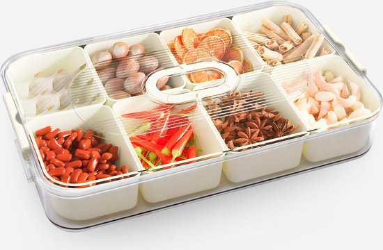 Snackdoos met compartimenten, snackbewaardoos, fruit- en groentebak met ...