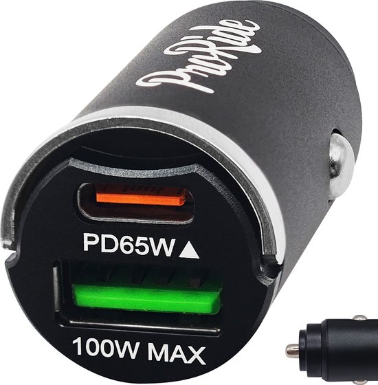 ProRide 12V USB Autolader 2 poorten - PD/QC3.0 - Autoaccessoire met USB ...