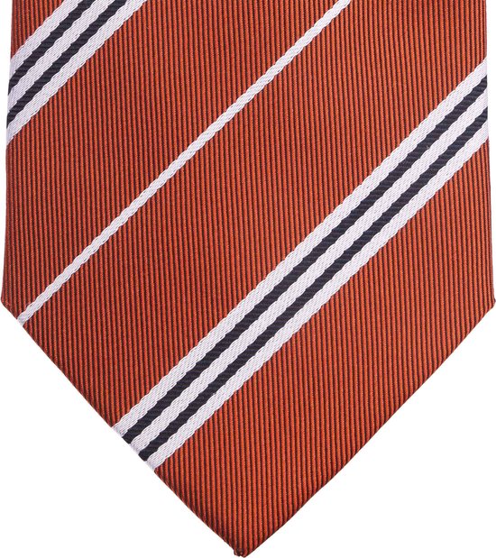 Suitable Stropdas Zijde Streep Rood - Maat - Heren | bol