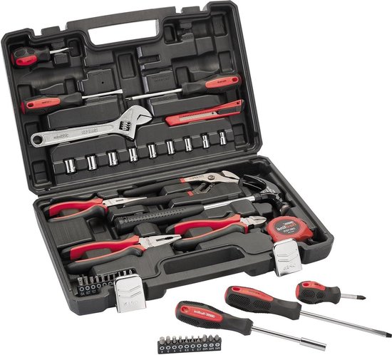 43 stuks Redline Tool Kit DIY Toolkits - Rood en zwart - One Size | bol