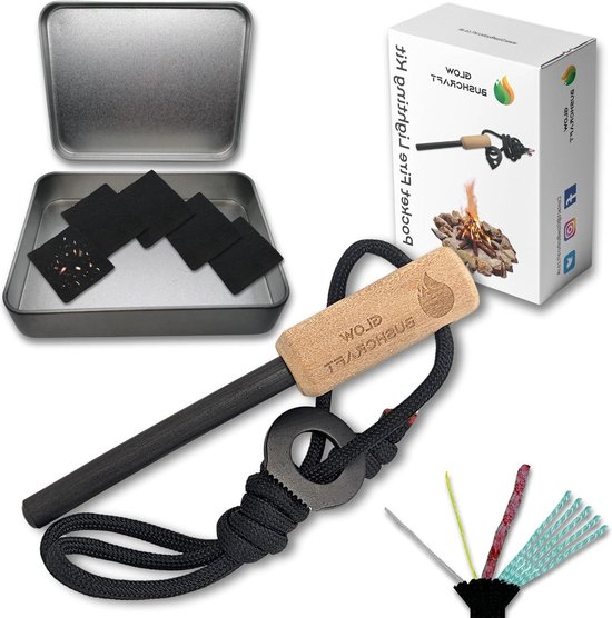Fire Starter Kit - Flint and Steel Ferro Rod with Char Cloth and ...