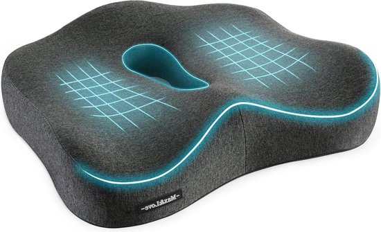 Orthopedische Geheugenschuim Zitkussen voor Verlichting Rugpijn ...