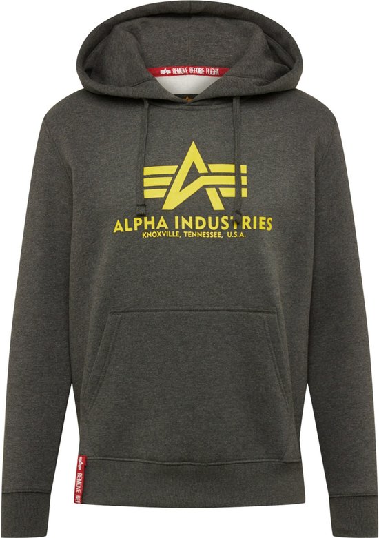 Alpha Industries Basic Hoody Hoodies / Sweatshirts Charcoal Heather-S | bol.com