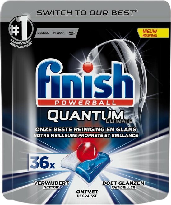 Finish Quantum Ultimate Regular - Vaatwastabletten - 36 Tabs | bol