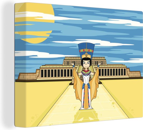 Canvas Schilderij Een tekening van de Egyptische koningin bij de Vallei ...