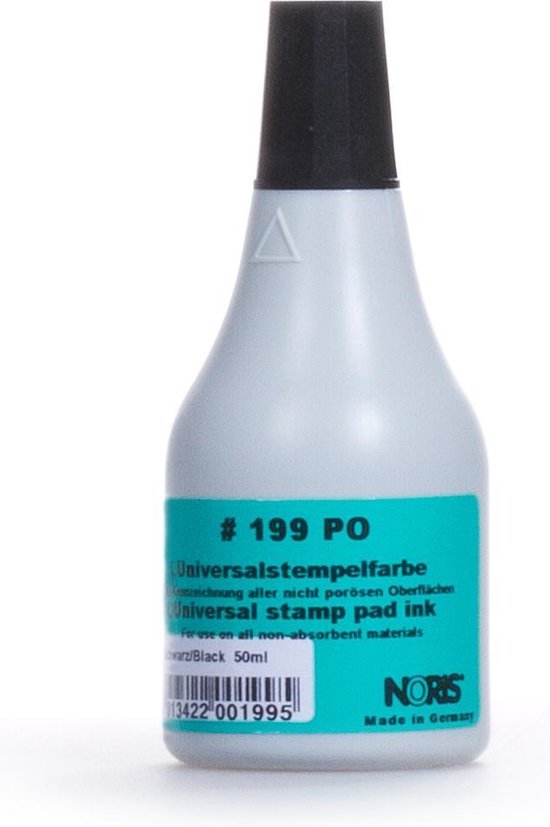 Sneldrogend Stempelinkt | Zwart | Noris #199 | 50ml | bol