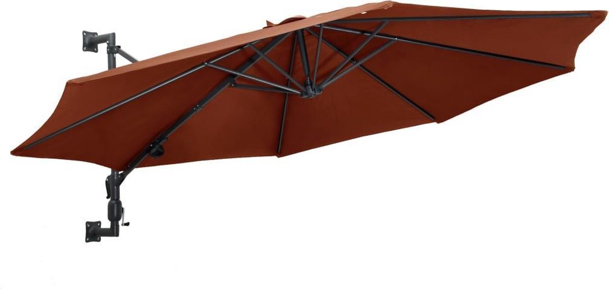 vidaXL Wandparasol met metalen paal 300 cm terracotta | bol.com
