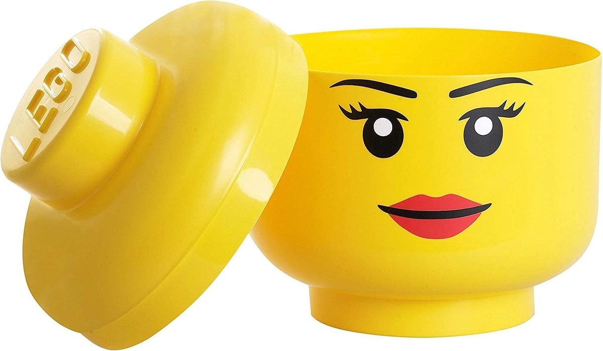 Opbergbox Iconic Hoofd Whinky 24 cm, Geel - LEGO | bol.com