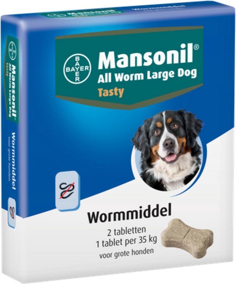 Mansonil All Worm Tasty Ontworming Tabletten Hond 2 tabletten | bol