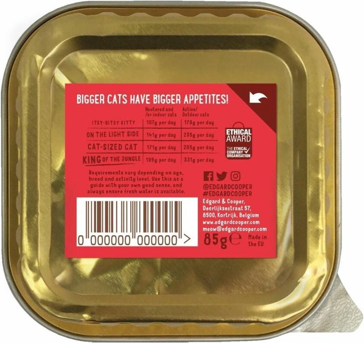 Edgard & Cooper Biokip Kuipje - Voor volwassen katten - Kattenvoer - 19 ...