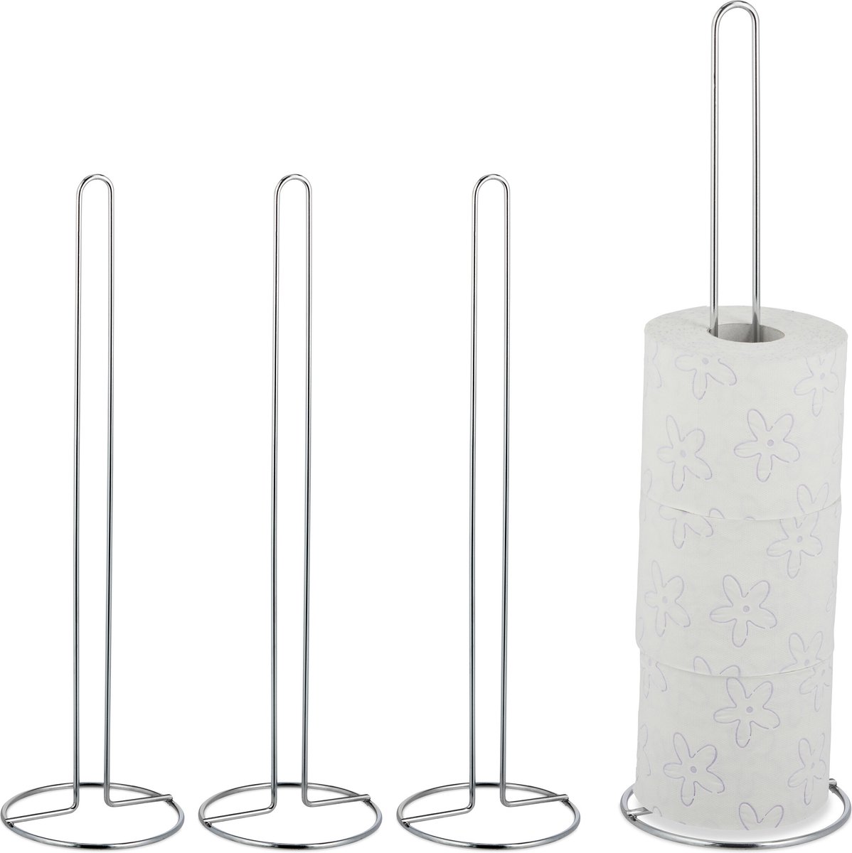 Relaxdays 4x reserverolhouder - wc rolhouder - voor 5 rollen ...