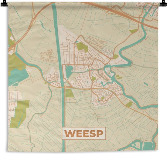 Wandkleed - Wanddoek - Weesp - Plattegrond - Kaart - Stadskaart ...