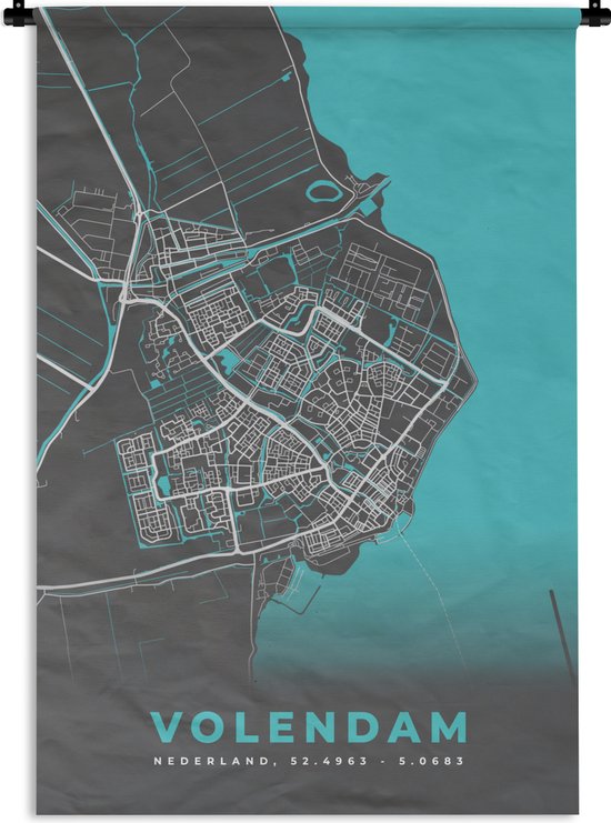 Wandkleed - Wanddoek - Volendam - Kaart - Plattegrond - Stadskaart ...