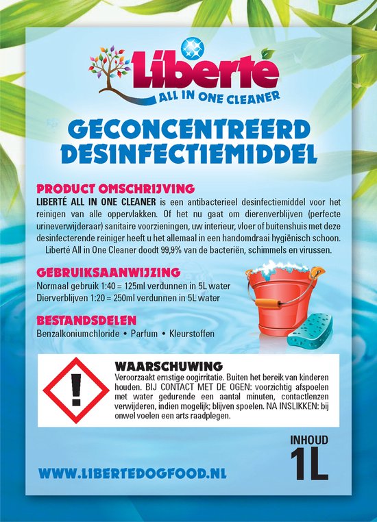 All in One Cleaner Baby Powder 1 Liter - Desinfectie - Dieren - Huis ...
