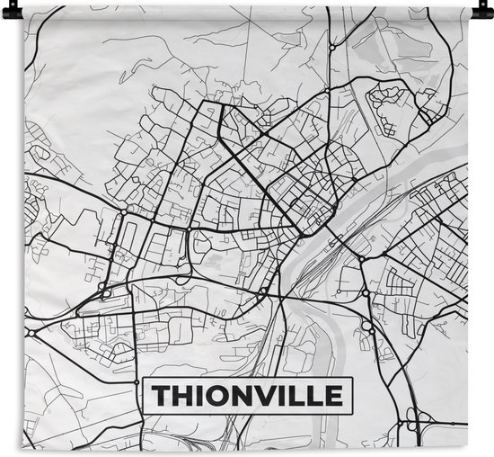 Wandkleed - Wanddoek - Stadskaart - Thionville - Frankrijk - Kaart ...