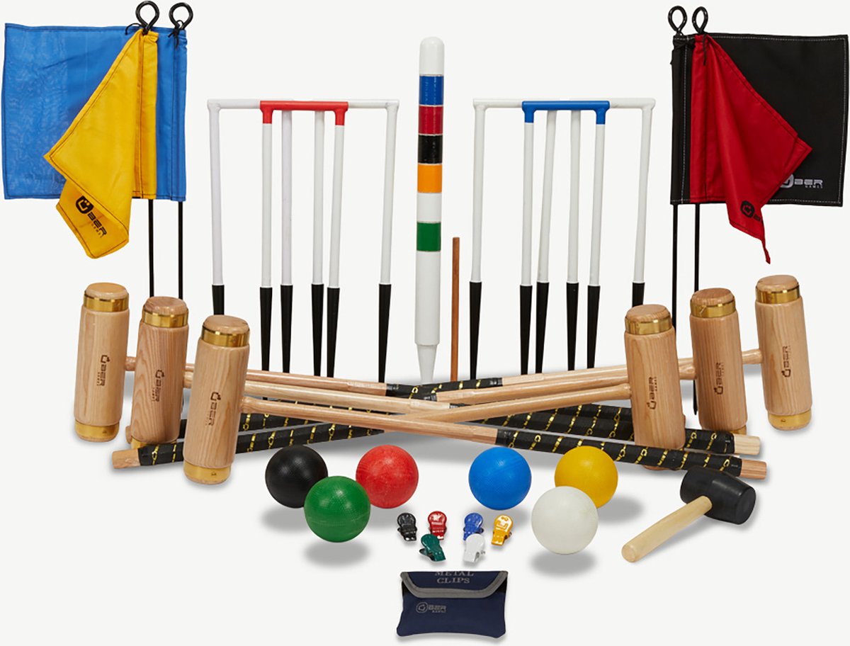 Ubergames - Engelse Executive Croquet set - Geleverd met Houten Trolley ...